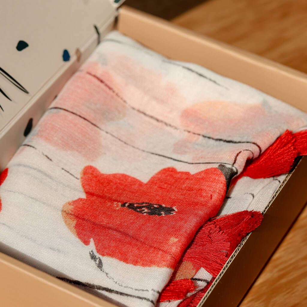 Personalised Poppy Print Scarf By Studio Hop | notonthehighstreet.com