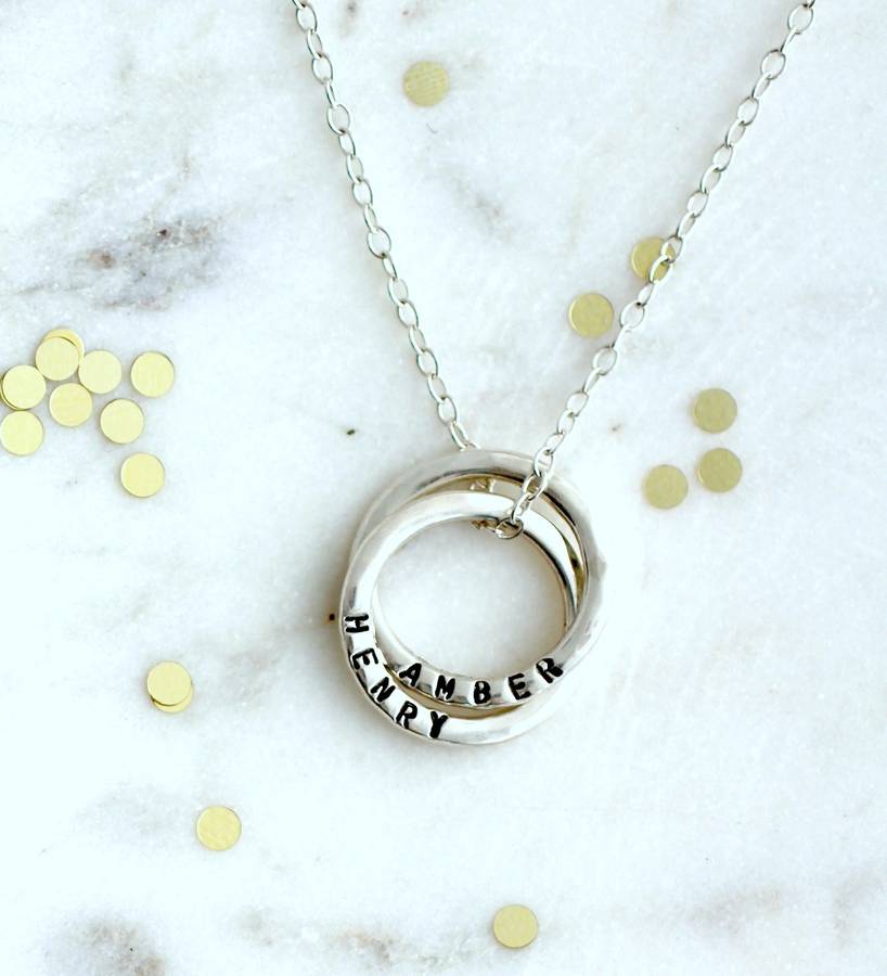 personalised two ring russian necklace by posh totty designs ...