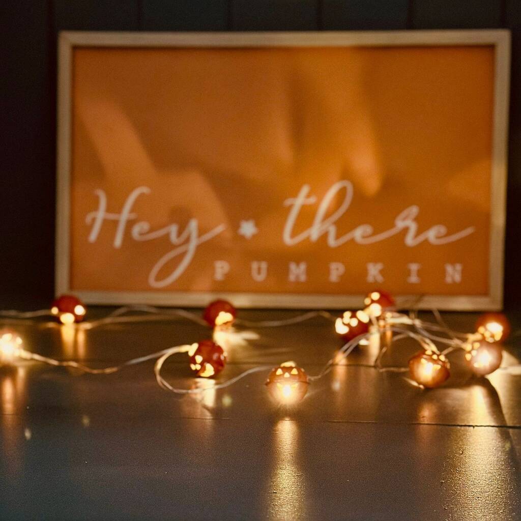Metal Pumpkin LED Halloween Garland By Nest Gifts