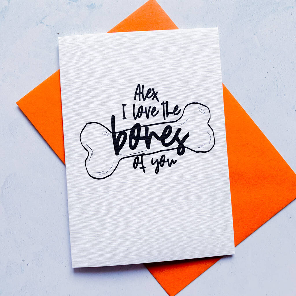 Personalised Bones Halloween Card By Ruby Wren Designs