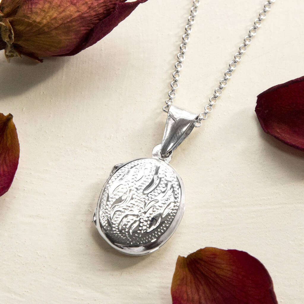 Sterling Silver Decorative Oval Locket By Martha Jackson Sterling ...