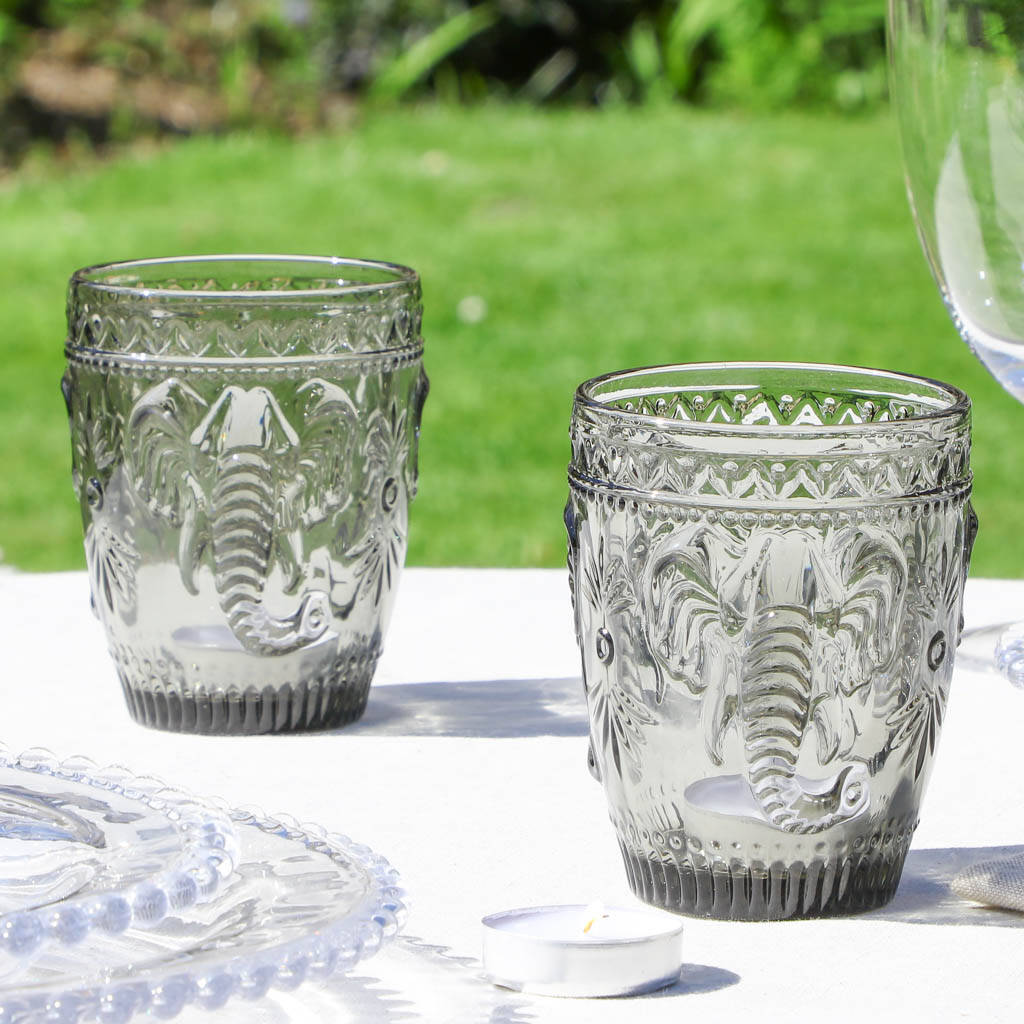Set Of Four Vintage Embossed Tumblers By Dibor | notonthehighstreet.com