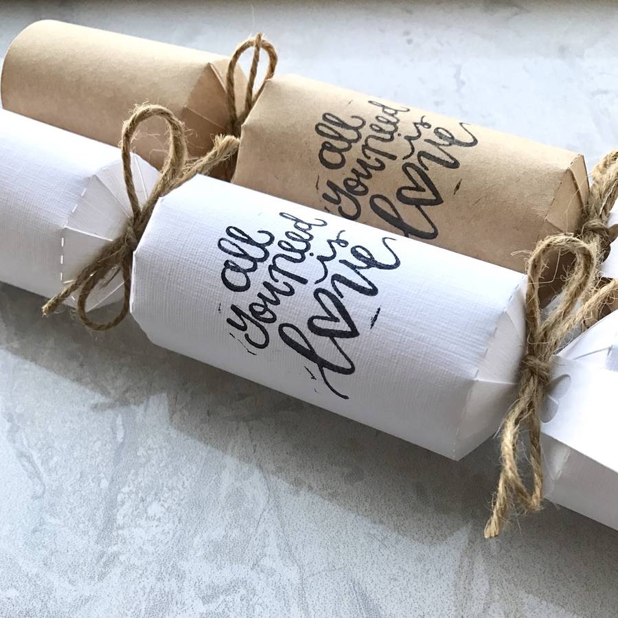 Set Of Two Love Stamped Personalised Luxury Crackers By Charlotte Lowe ...