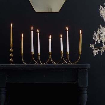 Golden Curved Seven Candle Holder By The Forest & Co ...