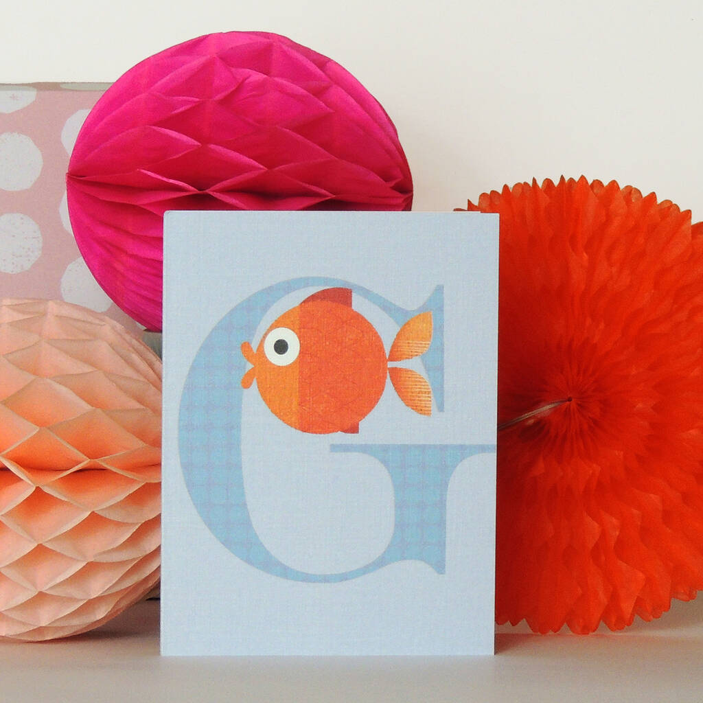 G For Goldfish Card By Kali Stileman Publishing | notonthehighstreet.com