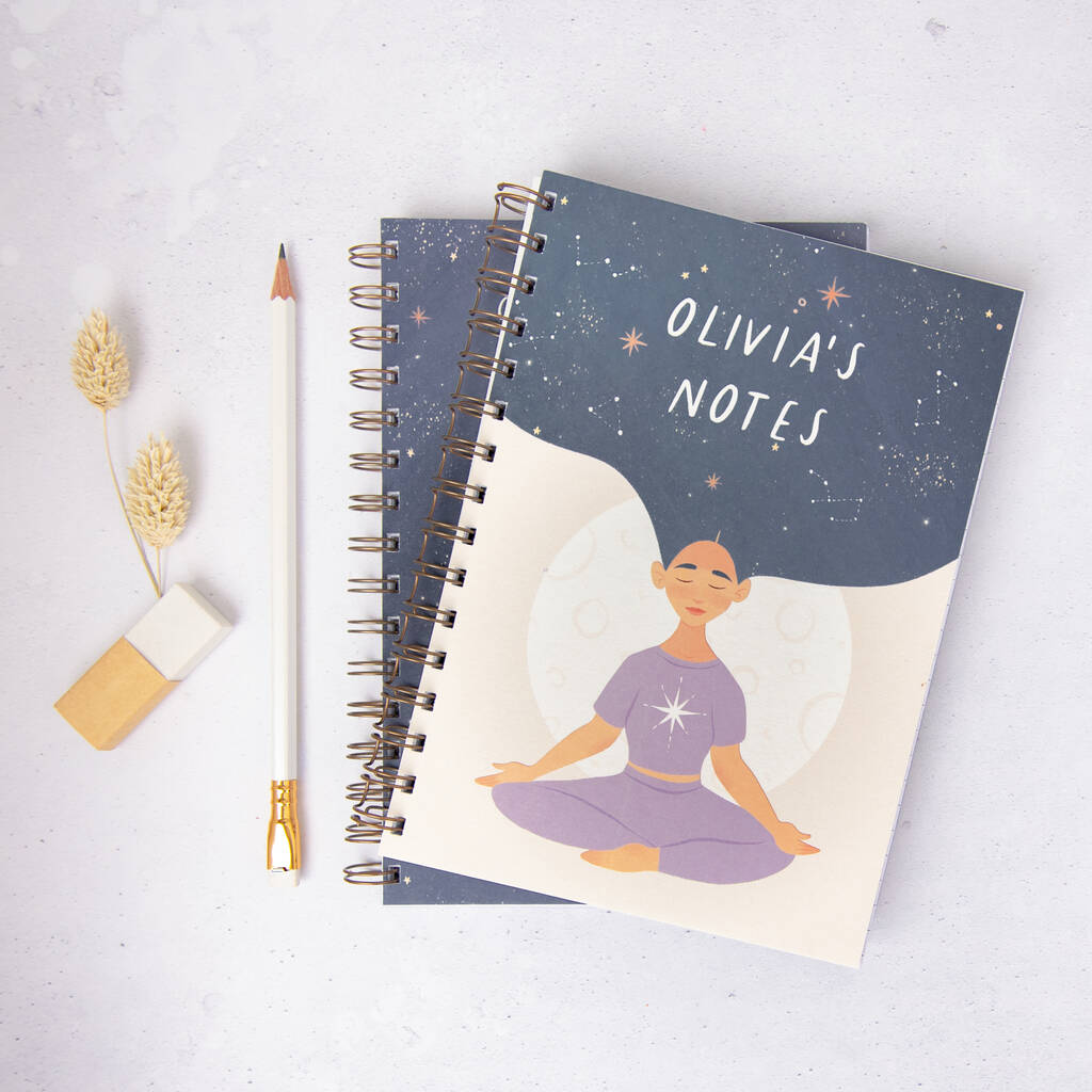 Peaceful Night Personalised Woman Star Hair Notebook By Flourish Paperworks