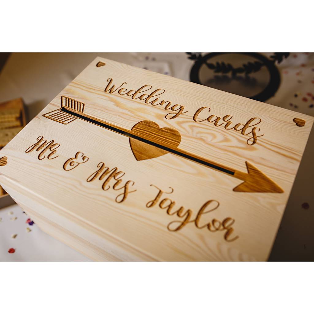 Personalised Wedding Card Post Box By Laser Made Designs personalised-wedding-card-post-box-by-laser-made-designs