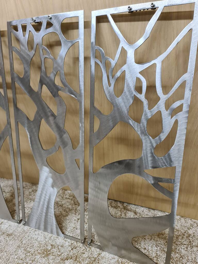 Modern Four Panel Metal Tree Wall Art Decoration By Duke Craft ...