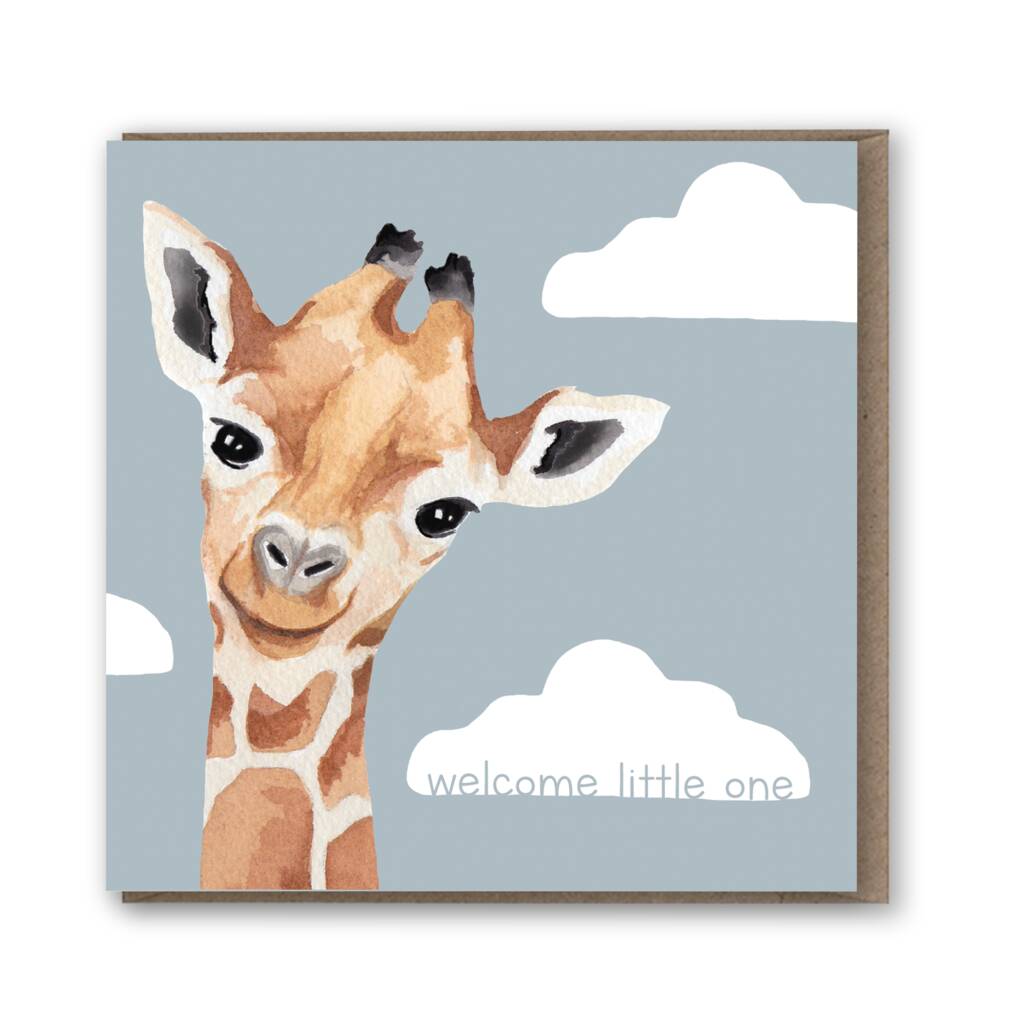 Welcome Little One Giraffe Card By lil wabbit | notonthehighstreet.com
