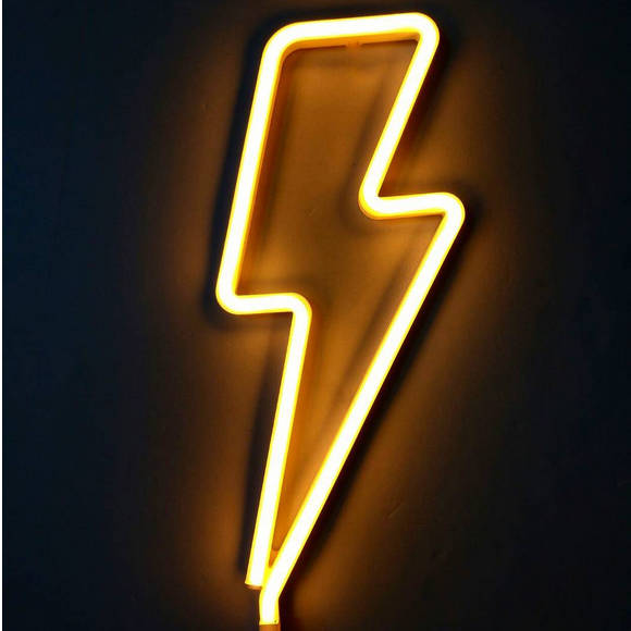 Neon Lightning Bolt Light
