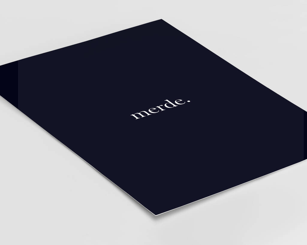 Merde French Typography Poster By Bhambina Party & Crafts