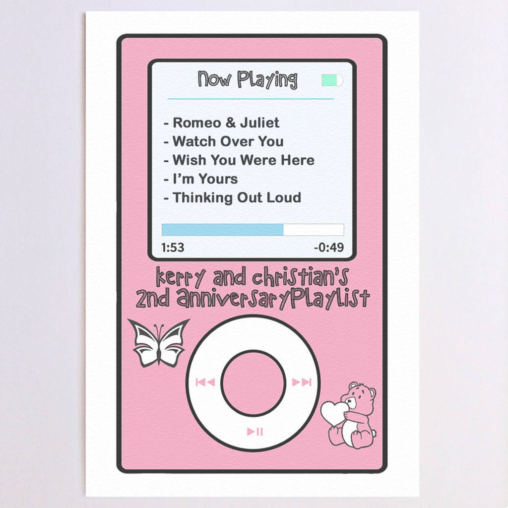 Personalised Playlist Anniversary Card By Clean Design ...