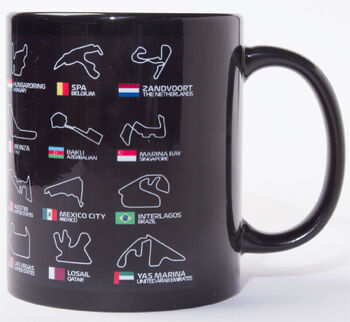 Formula One F1 2025 Calendar Track Mug Gift For Him By Iconic Coasters