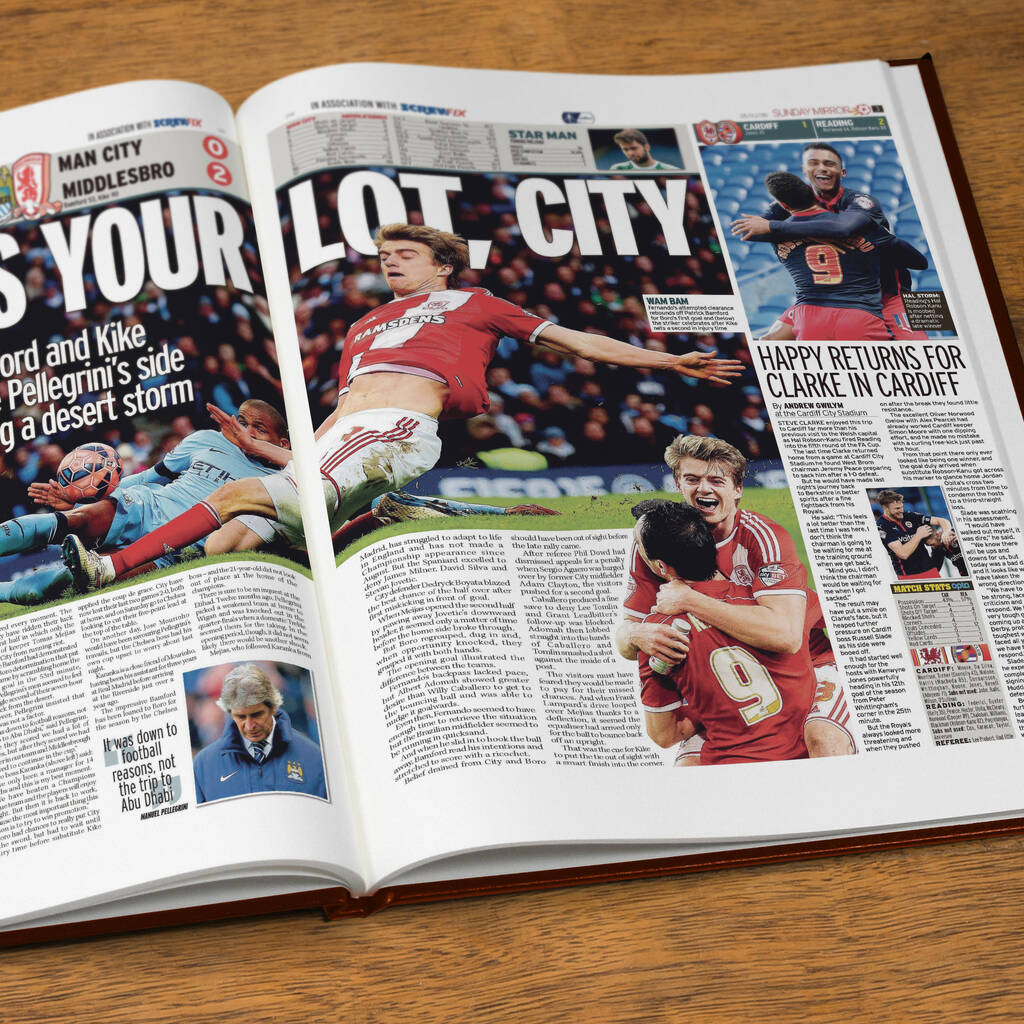 Middlesbrough Personalised Football Gift Newspaper Book By Historic ...