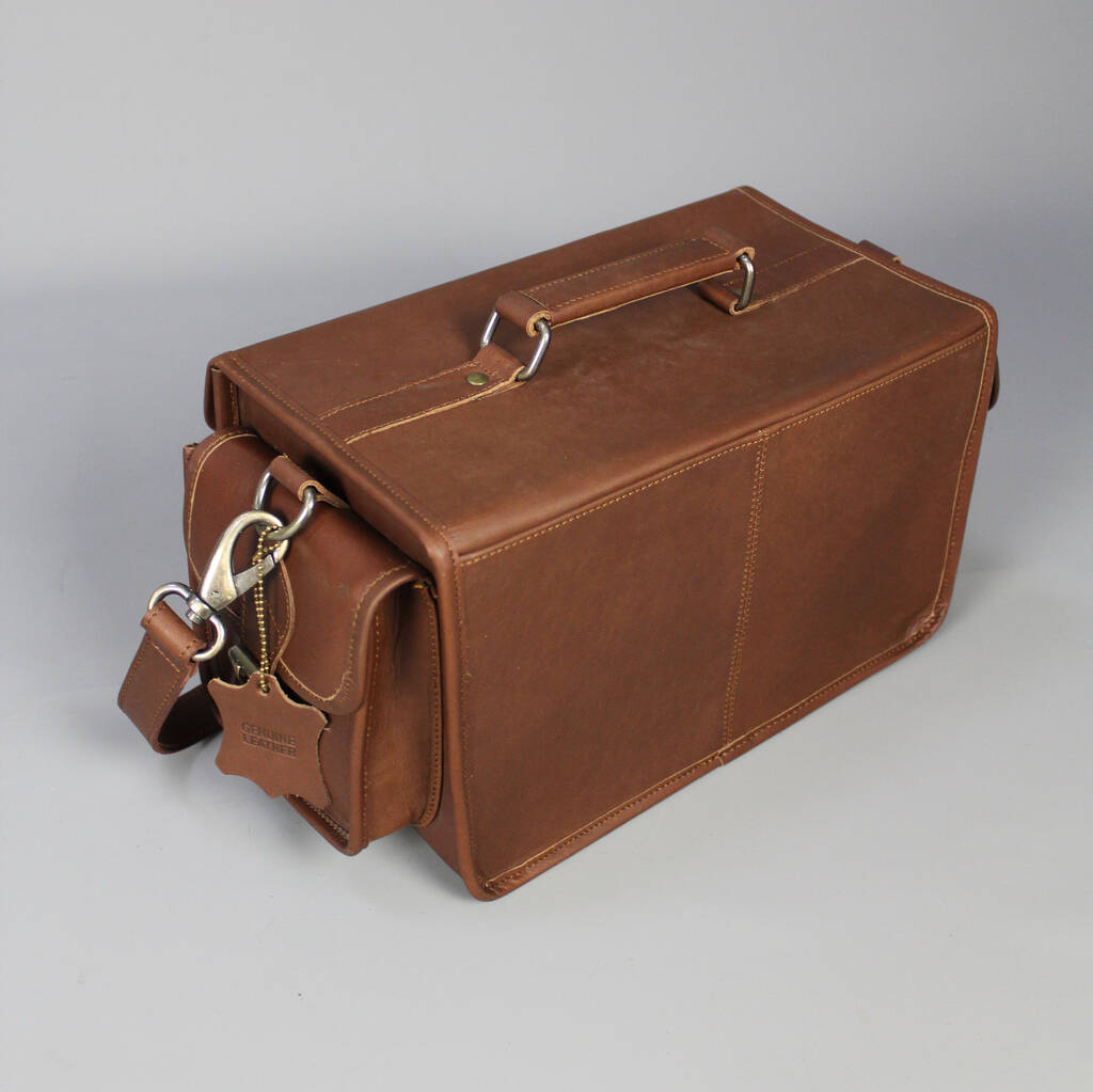 personalised vintage style leather camera bag by vintage child ...