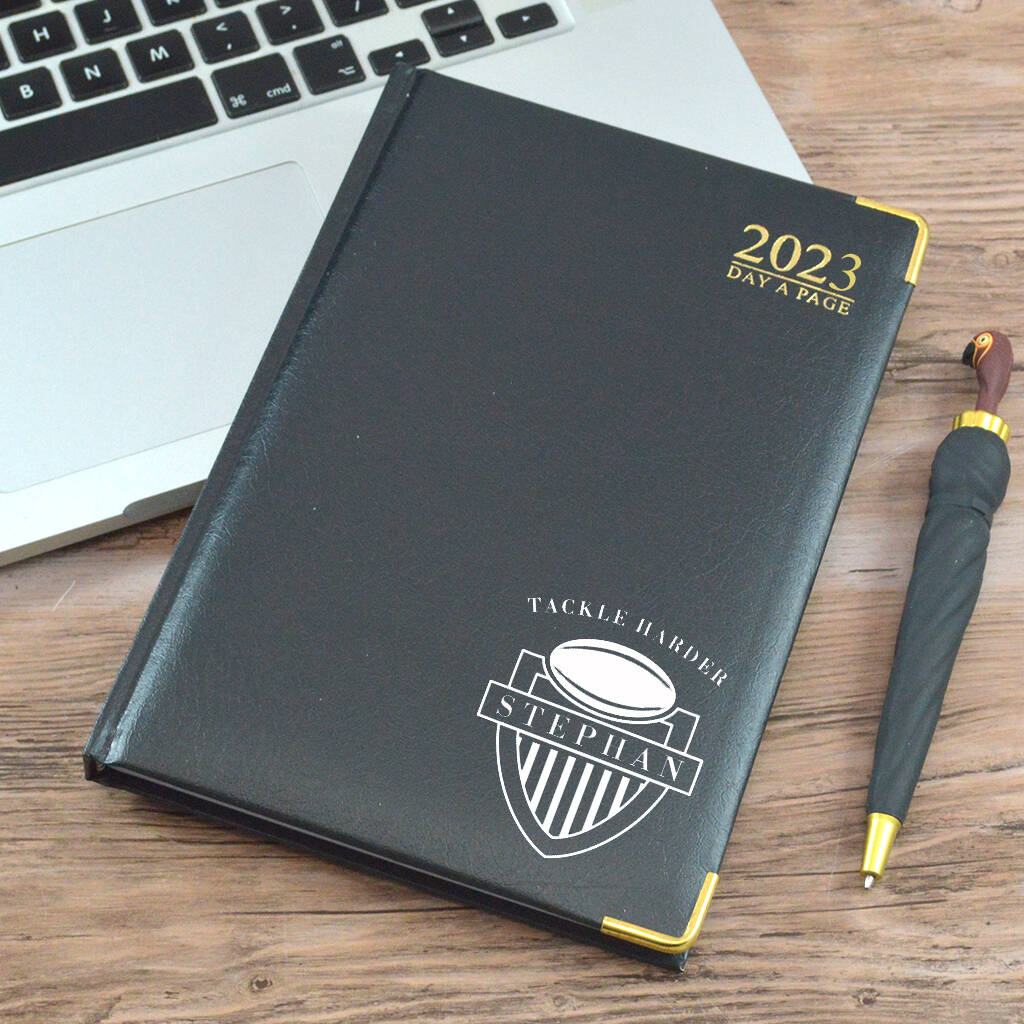 Personalised Rugby Design Diary By GiftsOnline4U | notonthehighstreet.com