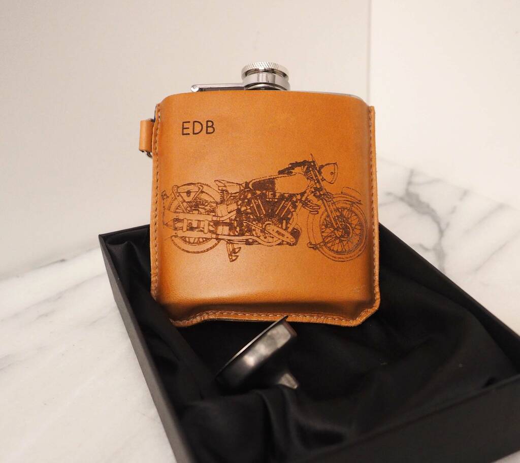 motorcycle enthusiasts personalised hip flask by stabo ...