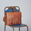 personalised vintage style brown leather laptop satchel by paper high ...