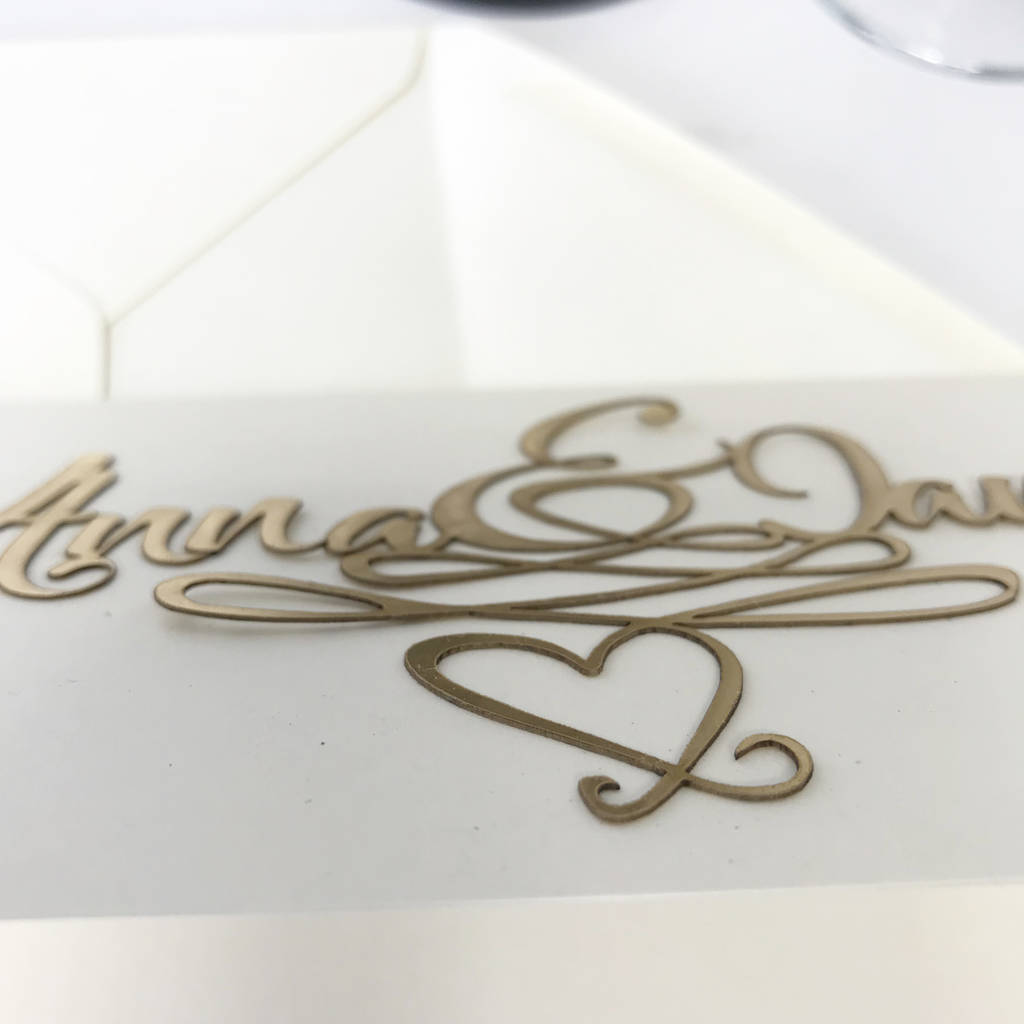 Personalised Entwined Names Wedding/Engagement Card By Hickory Dickory ...