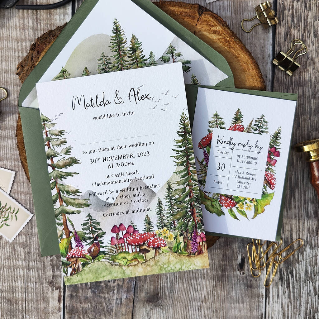 Forest Flat Evening Invitations And Envelopes By Paper Willow ...