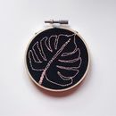 velvet monstera leaf botanical embroidery hoop by house o'fellows ...