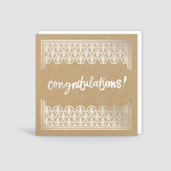 Congratulations Silver Foiled Card By Jane Katherine Houghton Designs ...