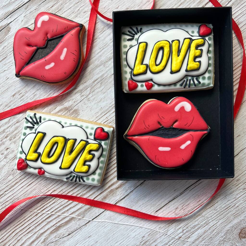 Love Biscuit Gift For Him Or Her By Piping Good Biscuits