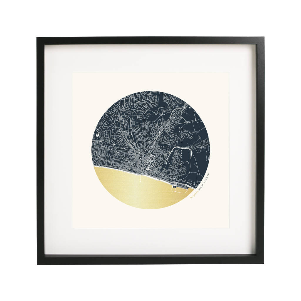 Personalised Metallic Location Map Print By Catford Creative ...