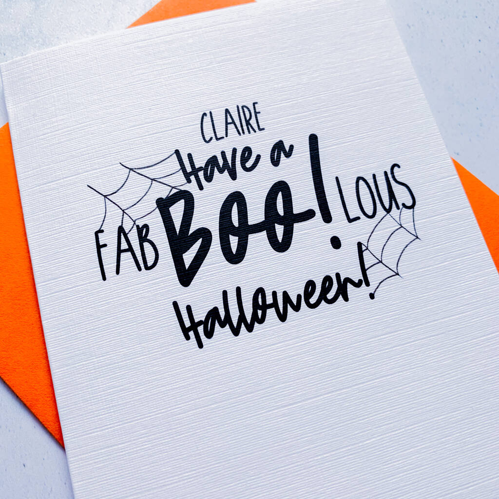 Personalised Boo Halloween Card By Ruby Wren Designs