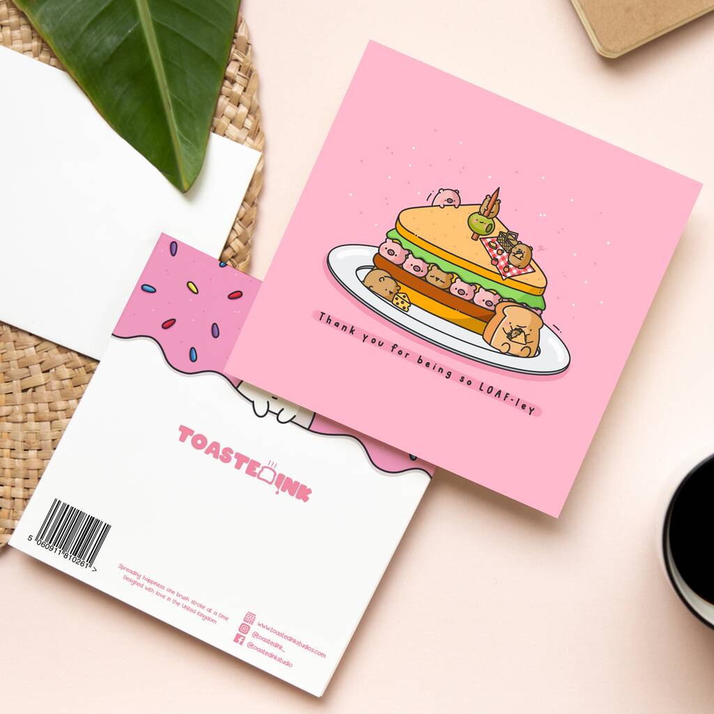 Cute Sandwich Greetings Card By Toastedink