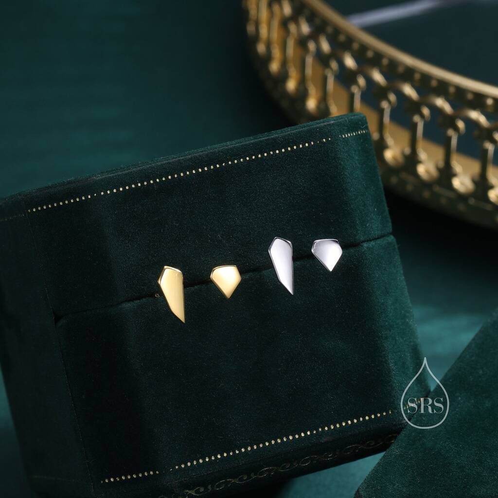 Asymmetric Polygon Stud Earrings By Silver Rain Silver