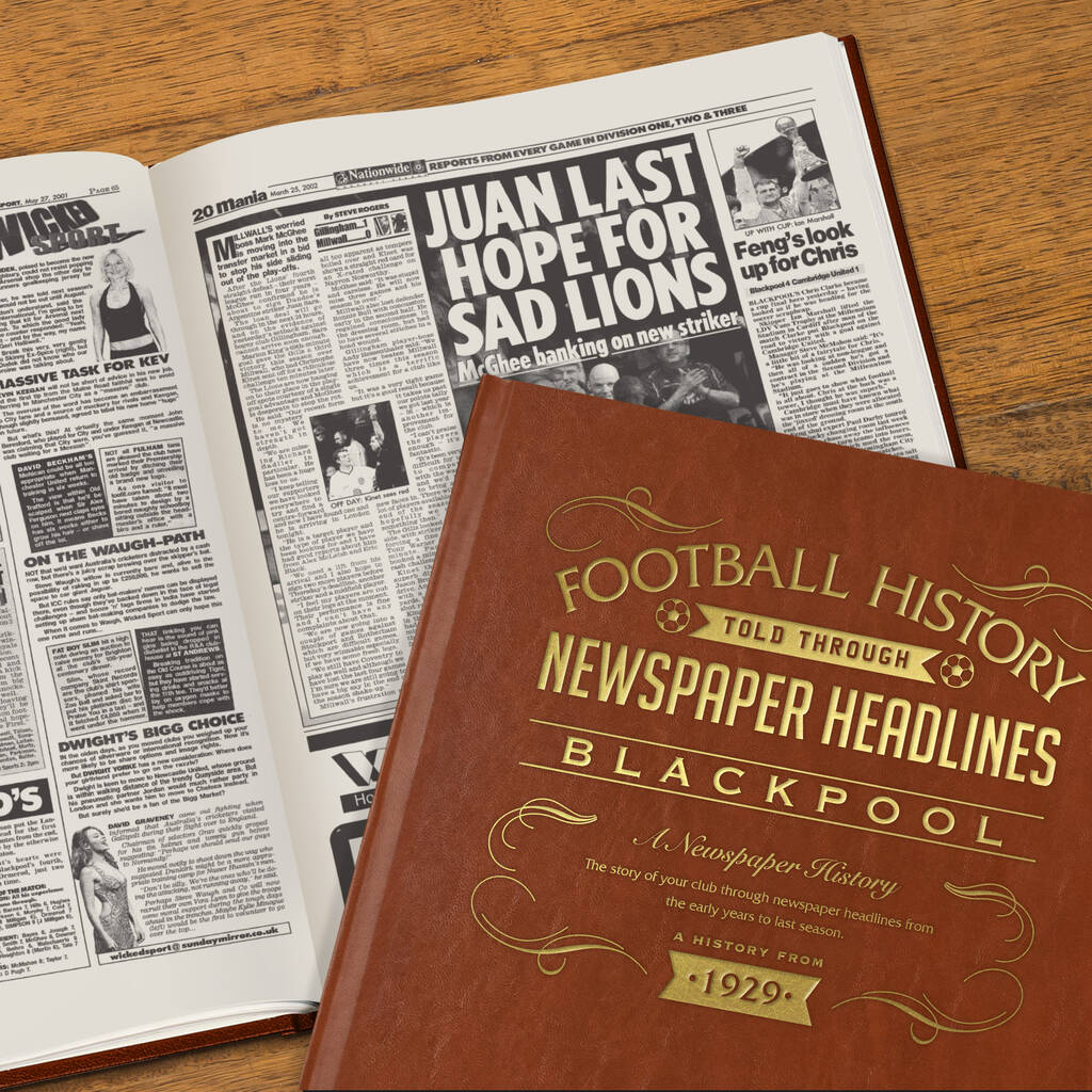 Blackpool Personalised Football Gift Newspaper Book By Historic ...