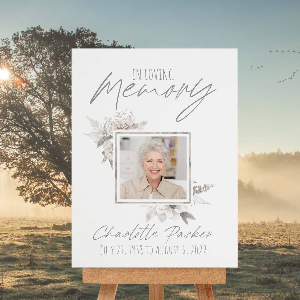 Photo Funeral Welcome Board White Rose By Ottie Design ...