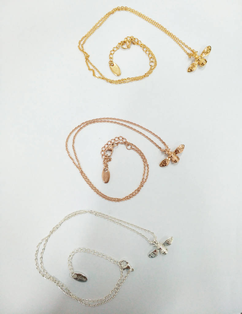 Bumble Bee Pendant Necklace | Gold, Rose Gold Or Silver By Nikita By ...