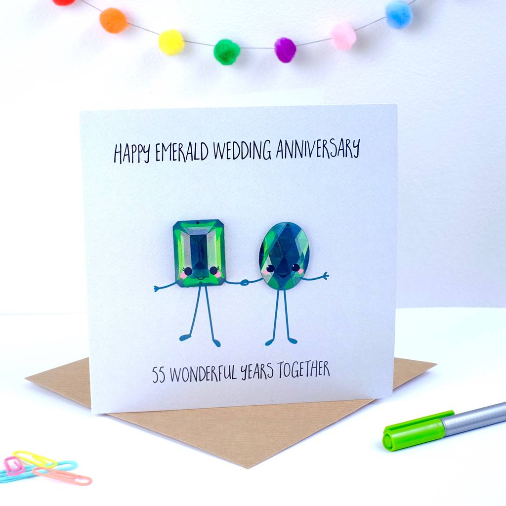 Emerald Wedding Anniversary Greeting Card By Bold Bright 
