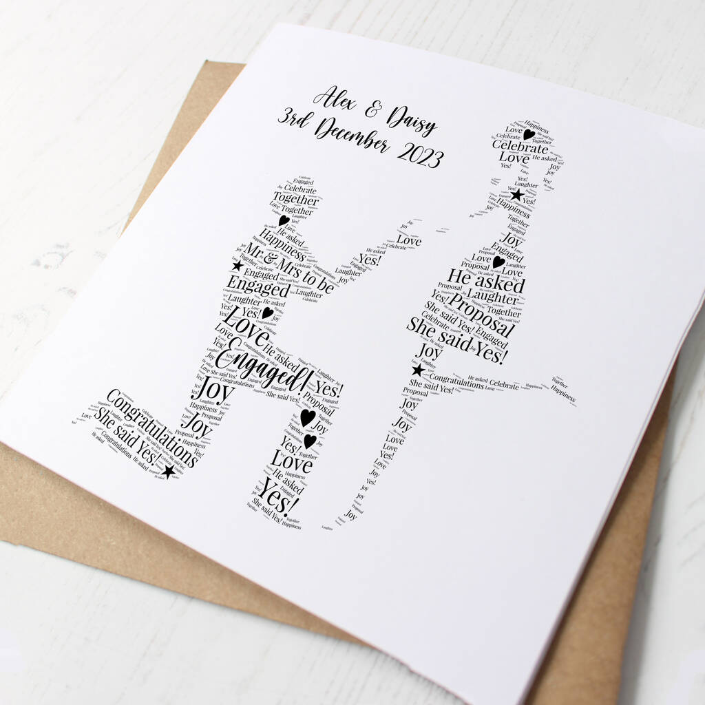 Personalised Engagement Card For Couple By Hope and Love ...