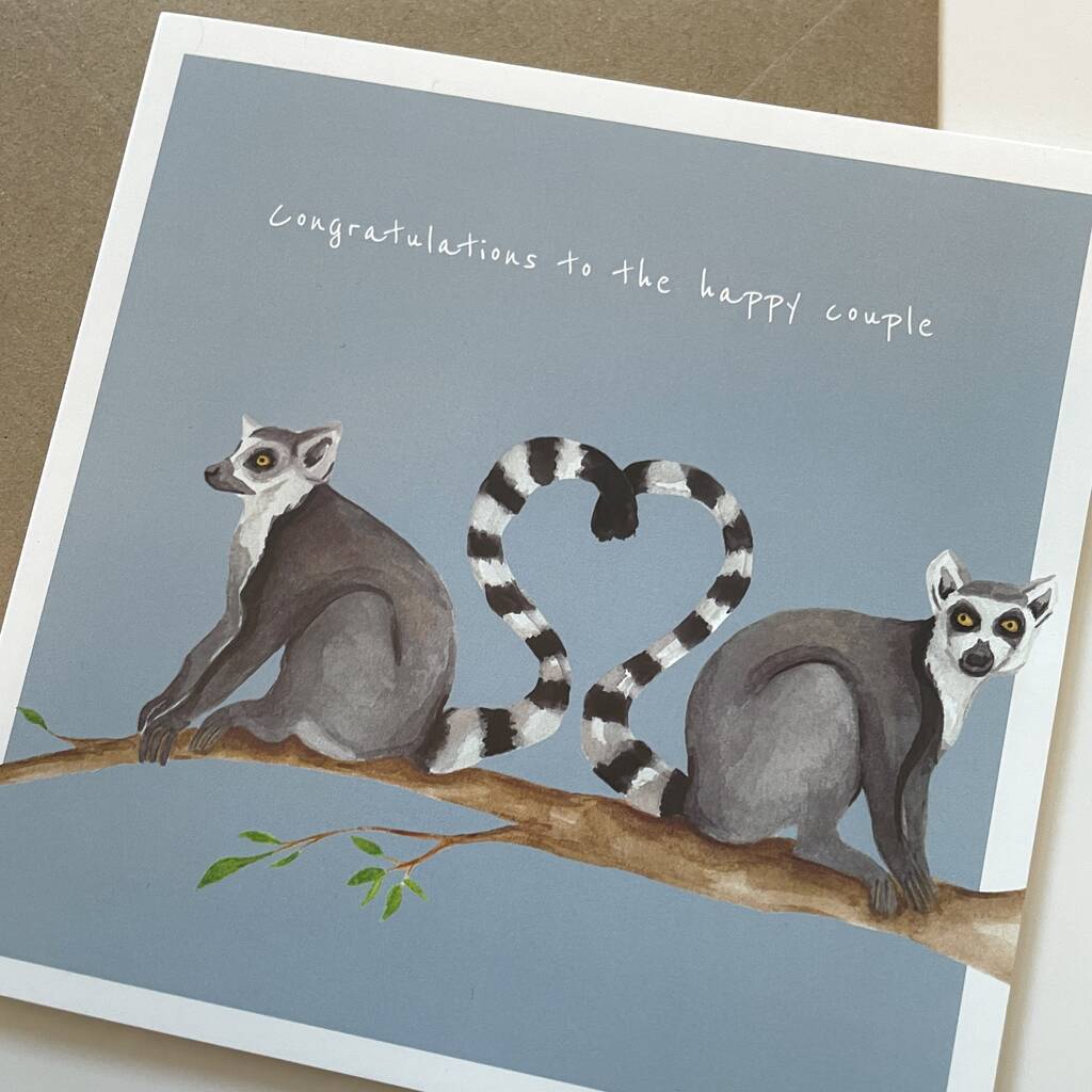Happy Lemur Card By lil wabbit | notonthehighstreet.com