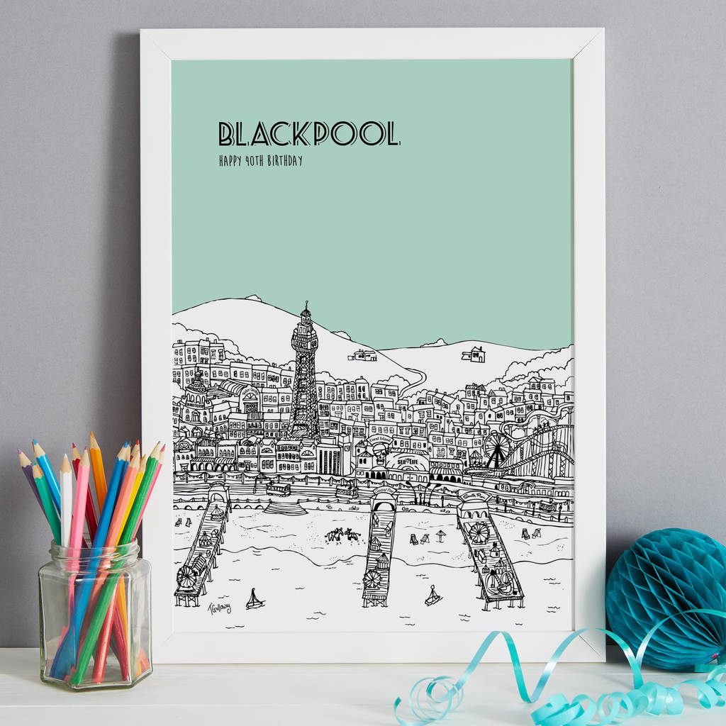 personalised blackpool print by tessa galloway illustration ...
