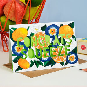 'Congrats Squeeze' Paper Cut Congratulations Card By Miss Bespoke ...