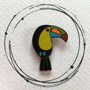 toucan enamel pin by chameleon and co | notonthehighstreet.com