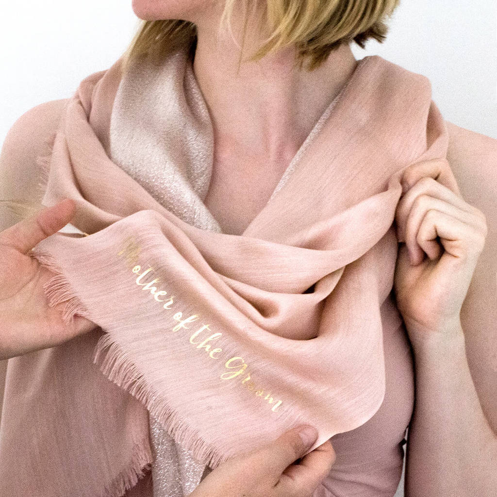 Personalised Shimmering Silk Wedding Scarf By Studio Hop ...