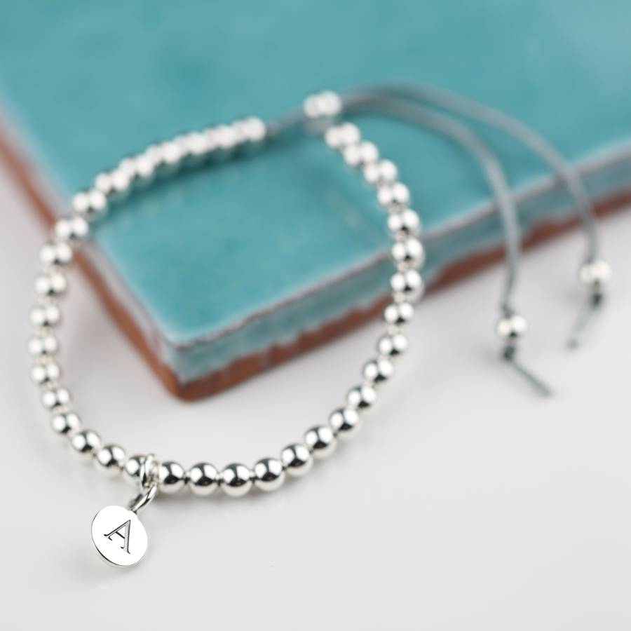 personalised silver friendship bracelet by nest | notonthehighstreet.com