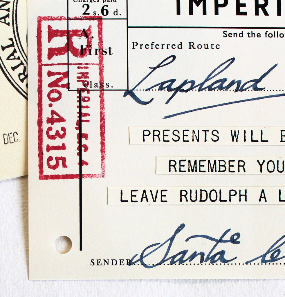 message from santa telegram keepsake by imperial telegrams ...