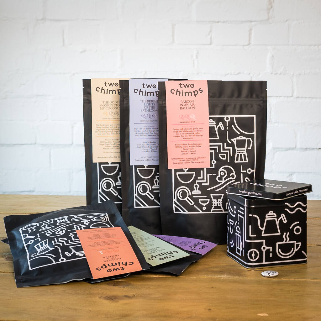 Coffee Lovers Taster Gift Set By Two Chimps Coffee | notonthehighstreet.com