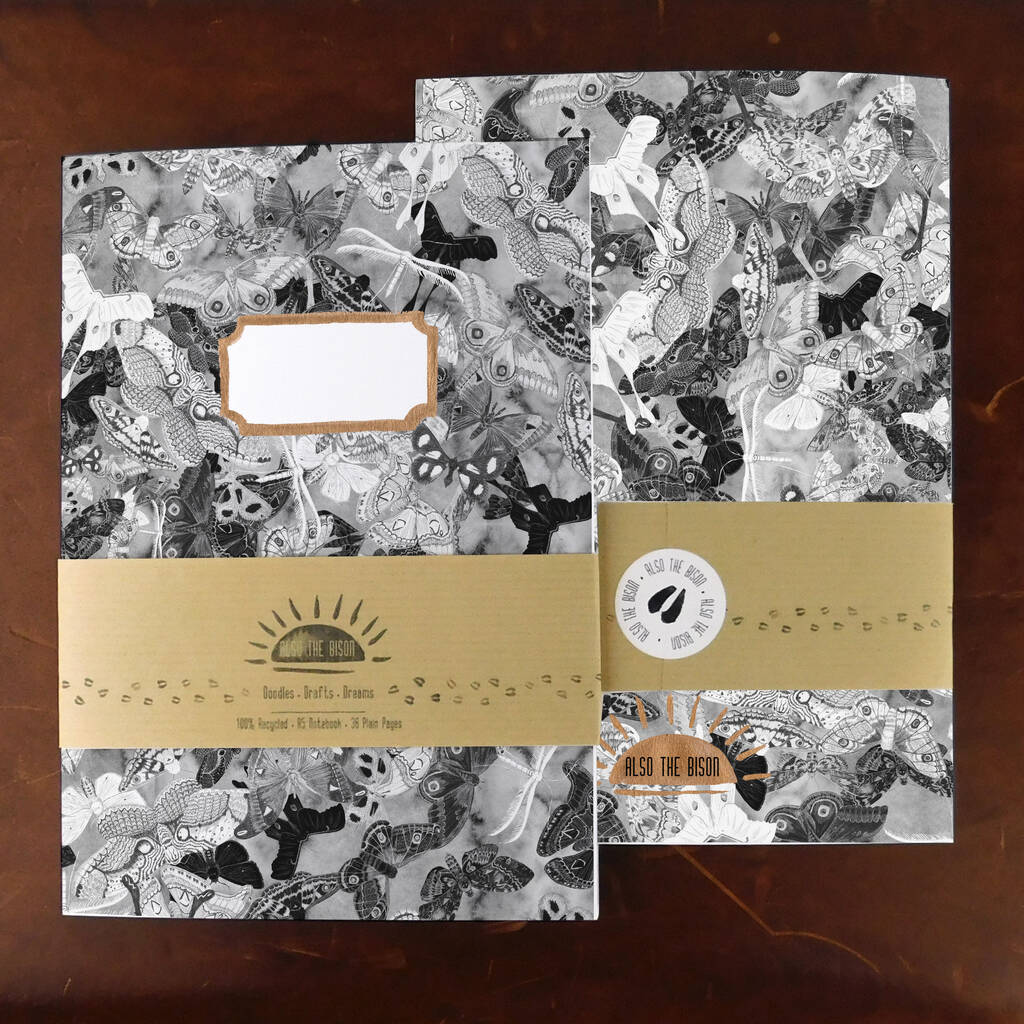 Archaeolepis Moth Print Notebook By Also The Bison | notonthehighstreet.com
