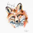 inky fox illustration print with optional message by kate moby ...