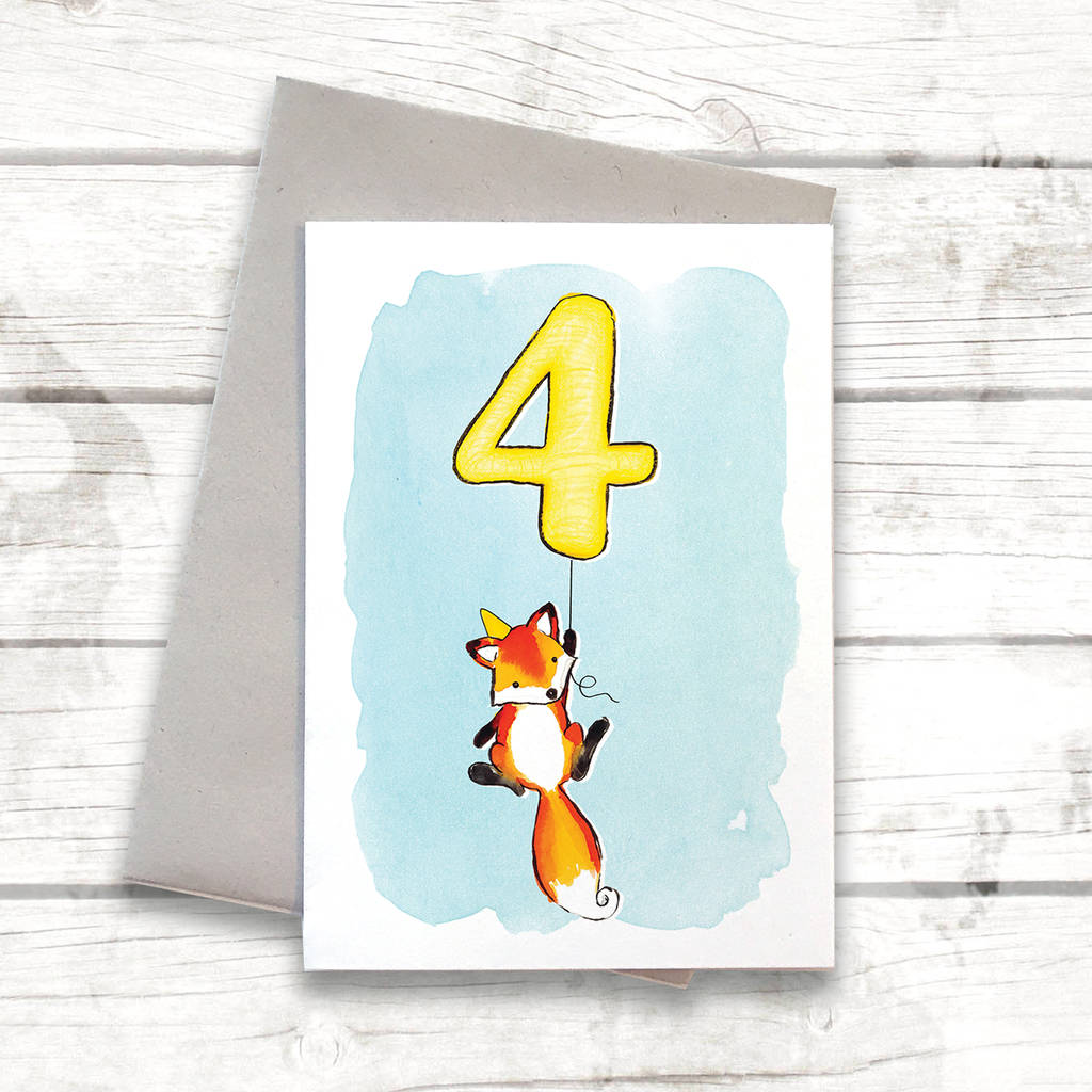 Fox Child's Birthday Choose Your Number Card By Alexia Claire ...