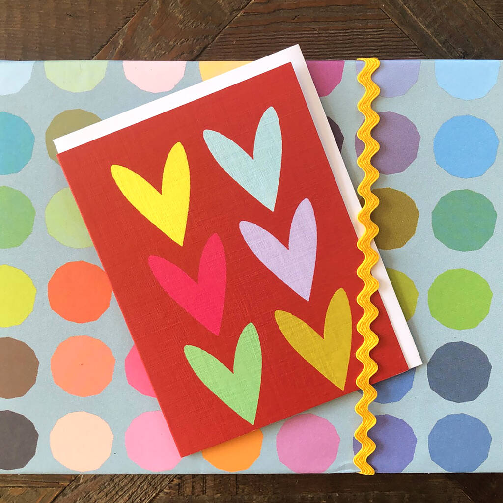 Mini Red Hearts Card By Kali Stileman Publishing