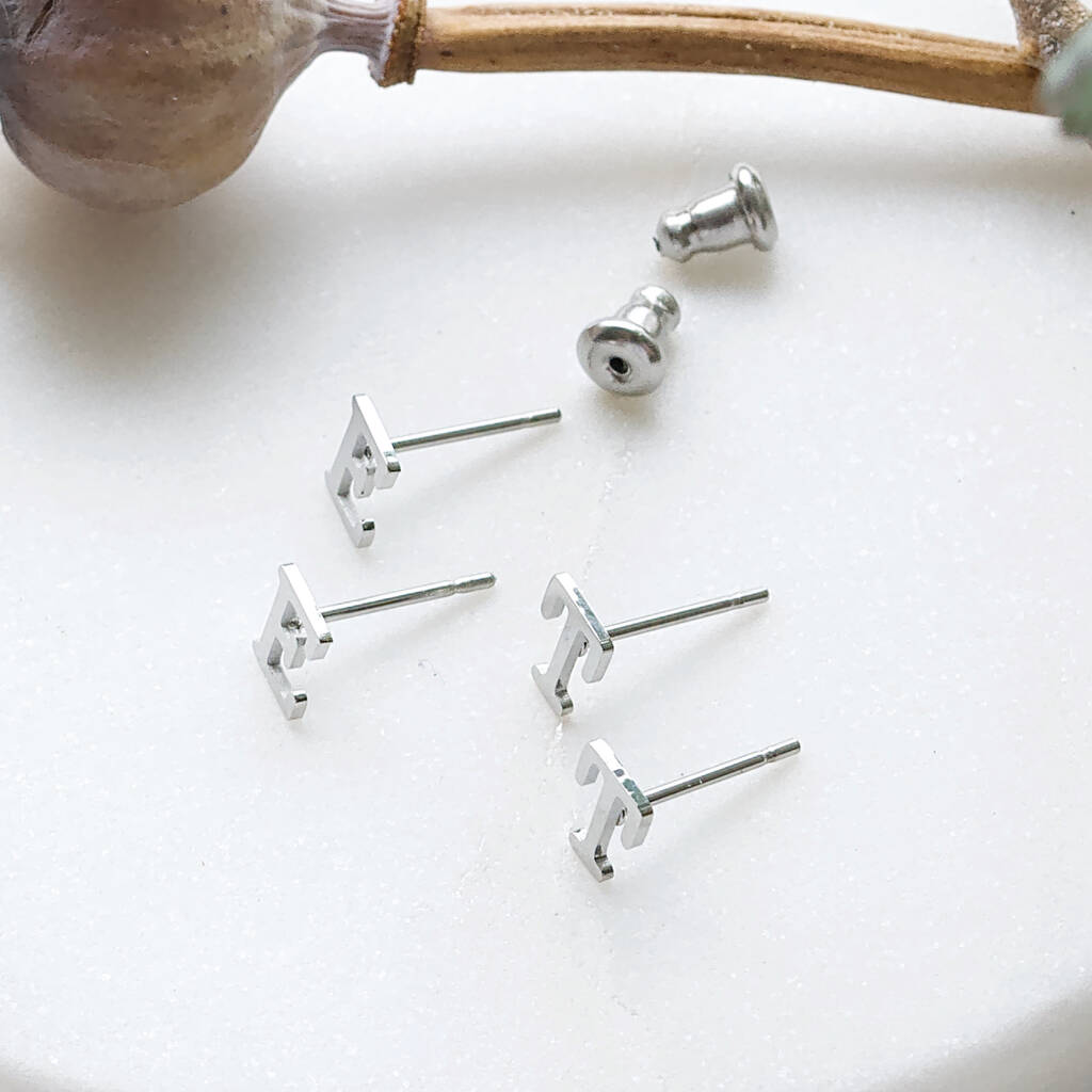 Big Letter Alphabet Earrings 18 Ct Gold Or Silver By Florence London ...