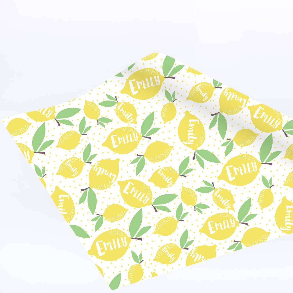 personalised lemon wrapping paper by abigail warner ...